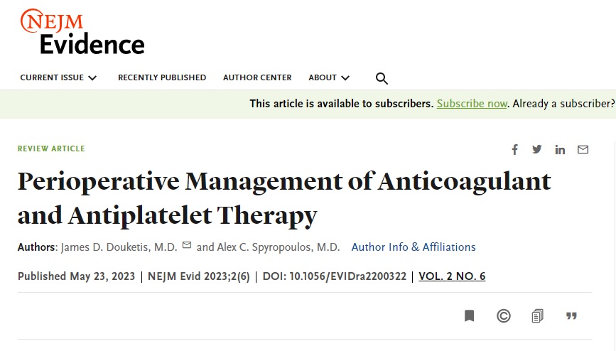 Практические рекомендации по периоперационному ведению антикоагулянтной ...