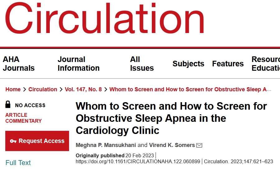 Кому выполнять скрининг на обструктивное апноэ сна при кардиологическом осмотре? (Circulation ...